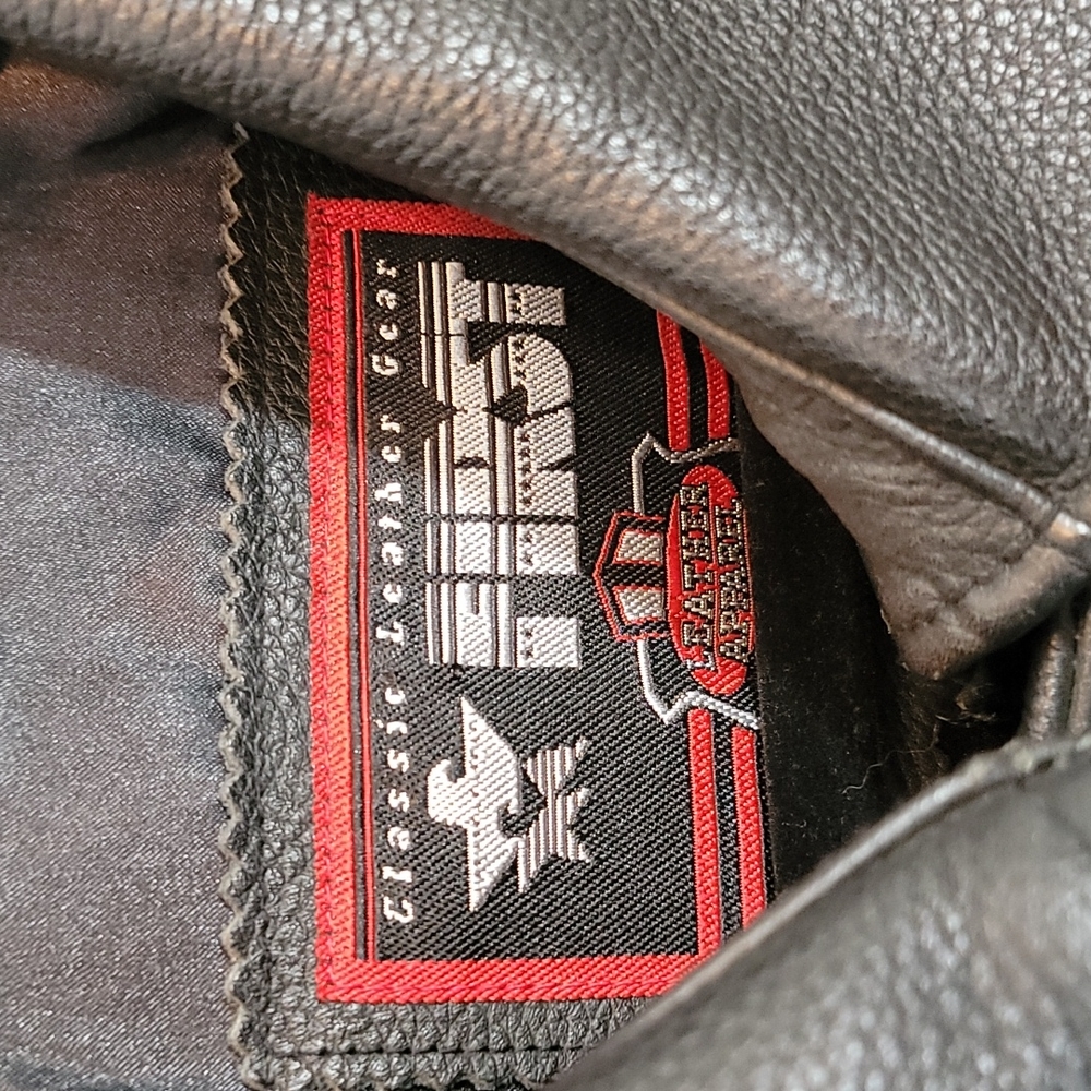 First Classic Leather Gear Motorcycle Jacket With Tap… - Gem